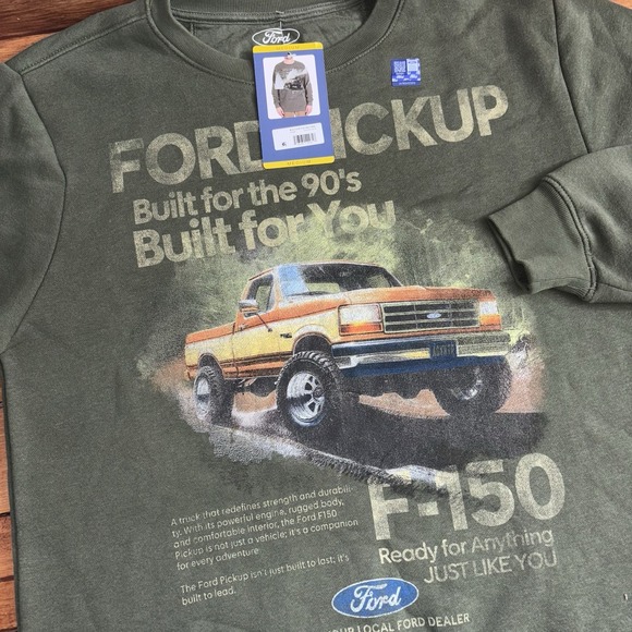 Ford | Shirts | Ford F5 Sweatshirt Men Med Green Ls 90s Pickup Truck ...